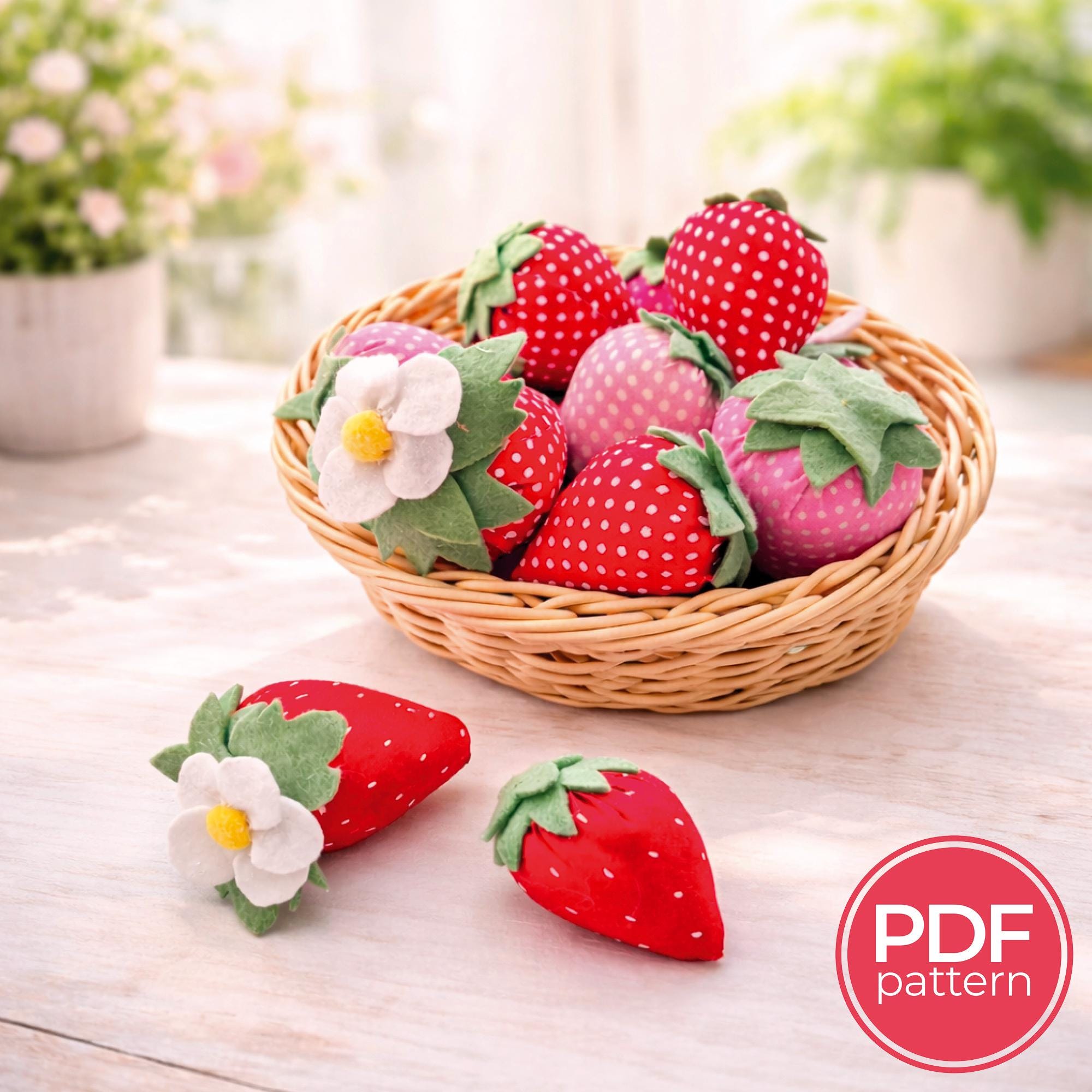 Fabric Strawberries PDF Sewing Pattern and Step by Step Instructions ...
