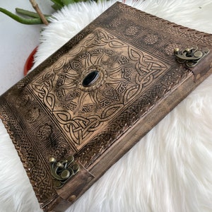 Leather 3 Ring Binder, Sun Grimoire Binder, Personalized Leather Binder ...