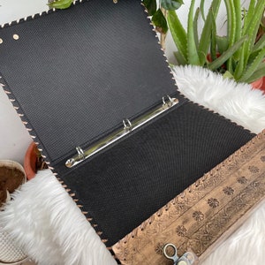 Leather 3 Ring Binder, Sun Grimoire Binder, Personalized Leather Binder ...