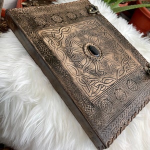 Leather 3 Ring Binder, Sun Grimoire Binder, Personalized Leather Binder ...