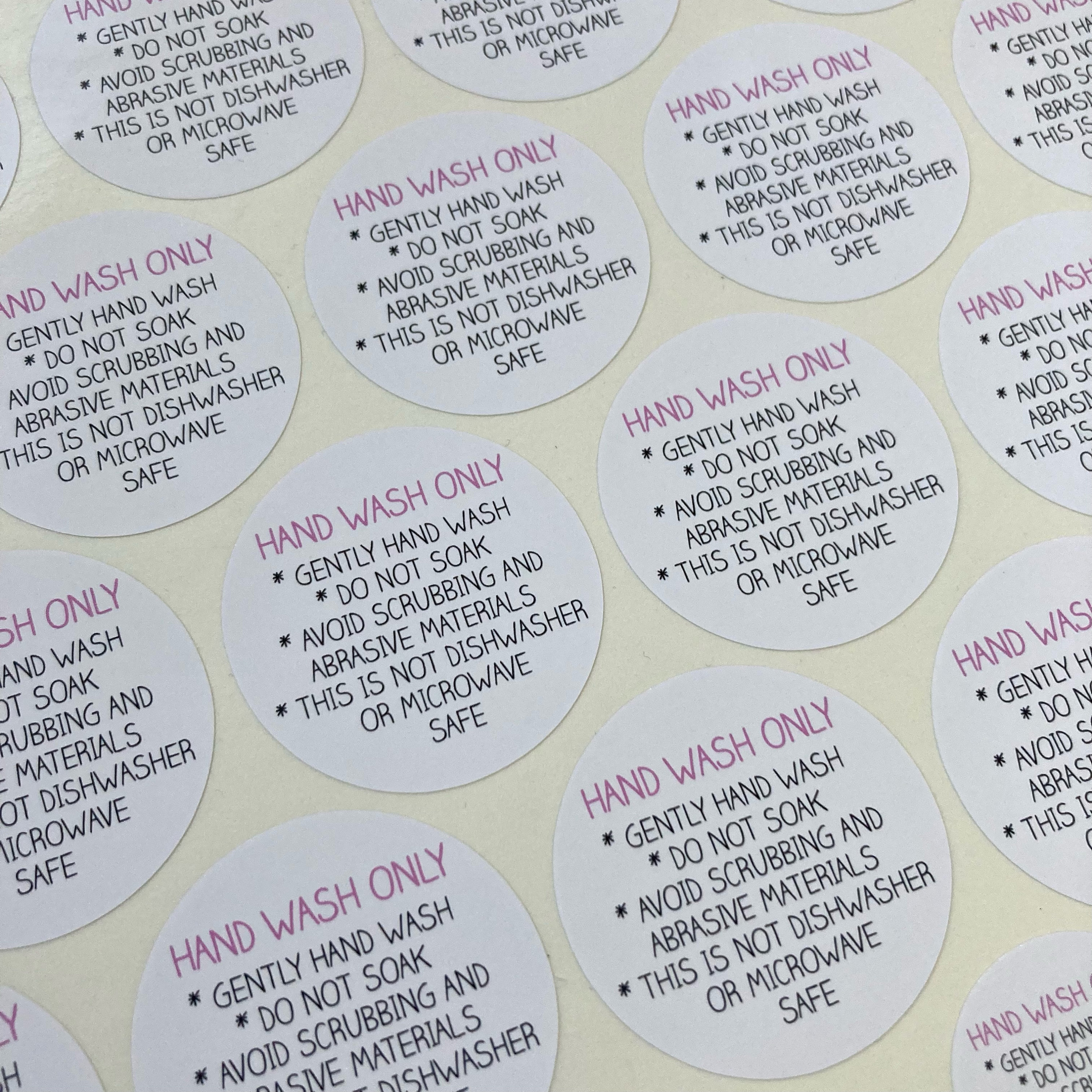 Hand Wash Only Stickers for Adhesive Vinyl Products Packaging - Etsy