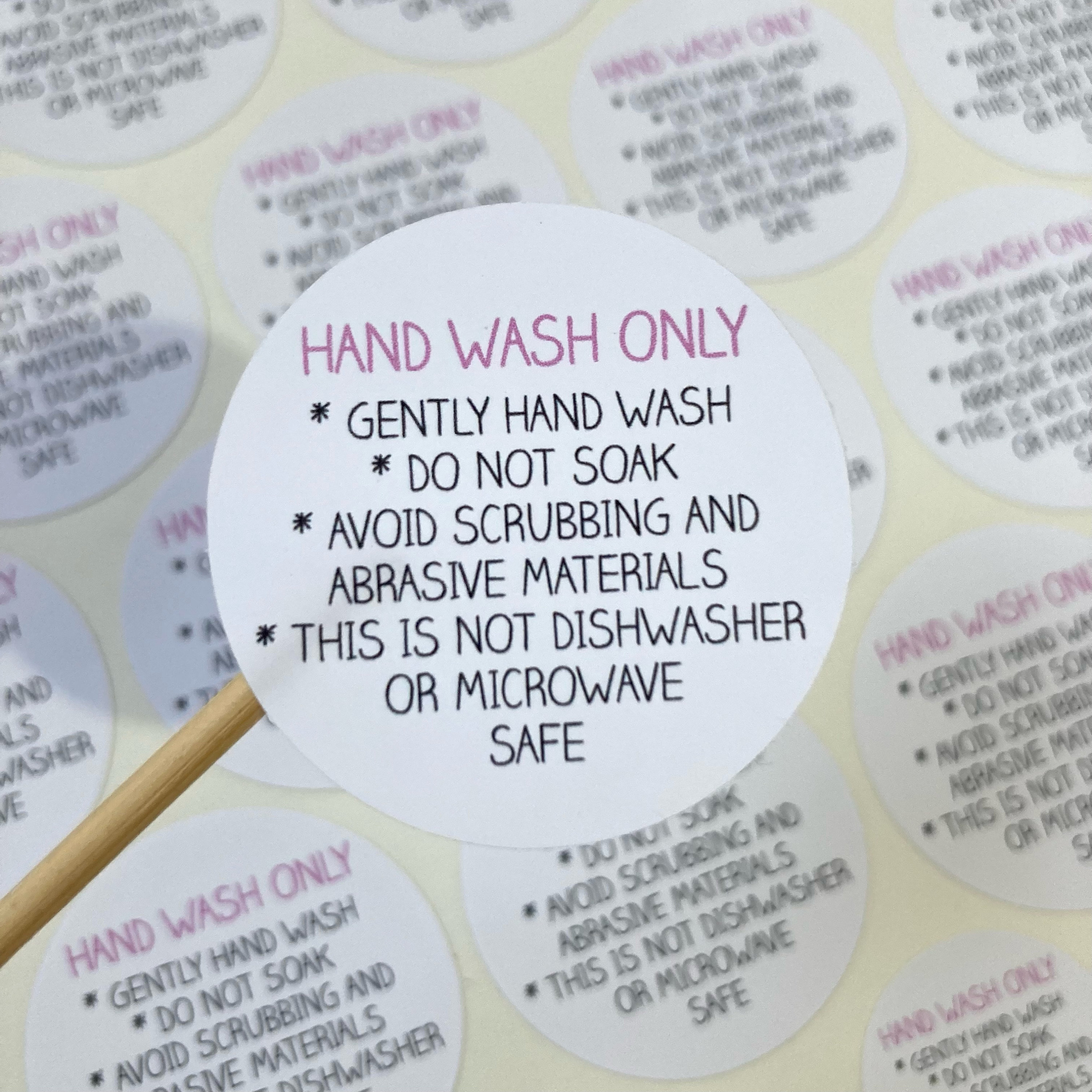 Hand Wash Only Stickers for Adhesive Vinyl Products Packaging - Etsy
