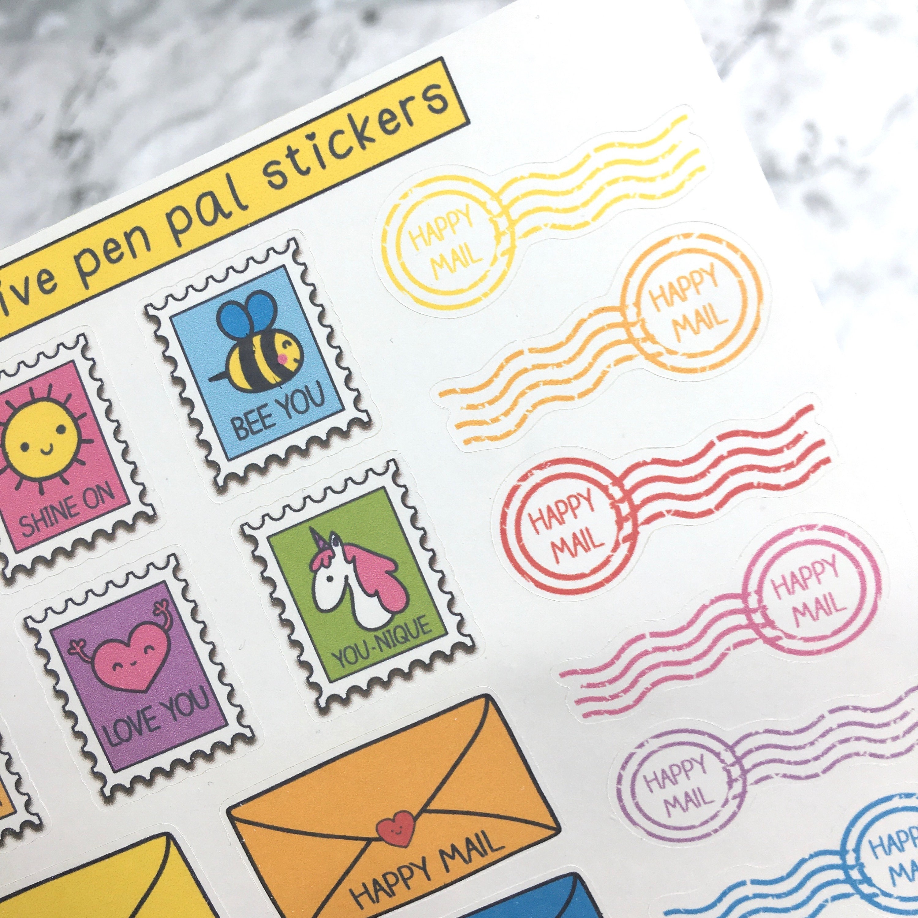 Positive Pen Pal Sticker Sheet With 26 Stickers | Etsy