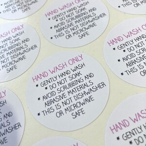 Hand Wash Only Stickers for Adhesive Vinyl Products Packaging and ...