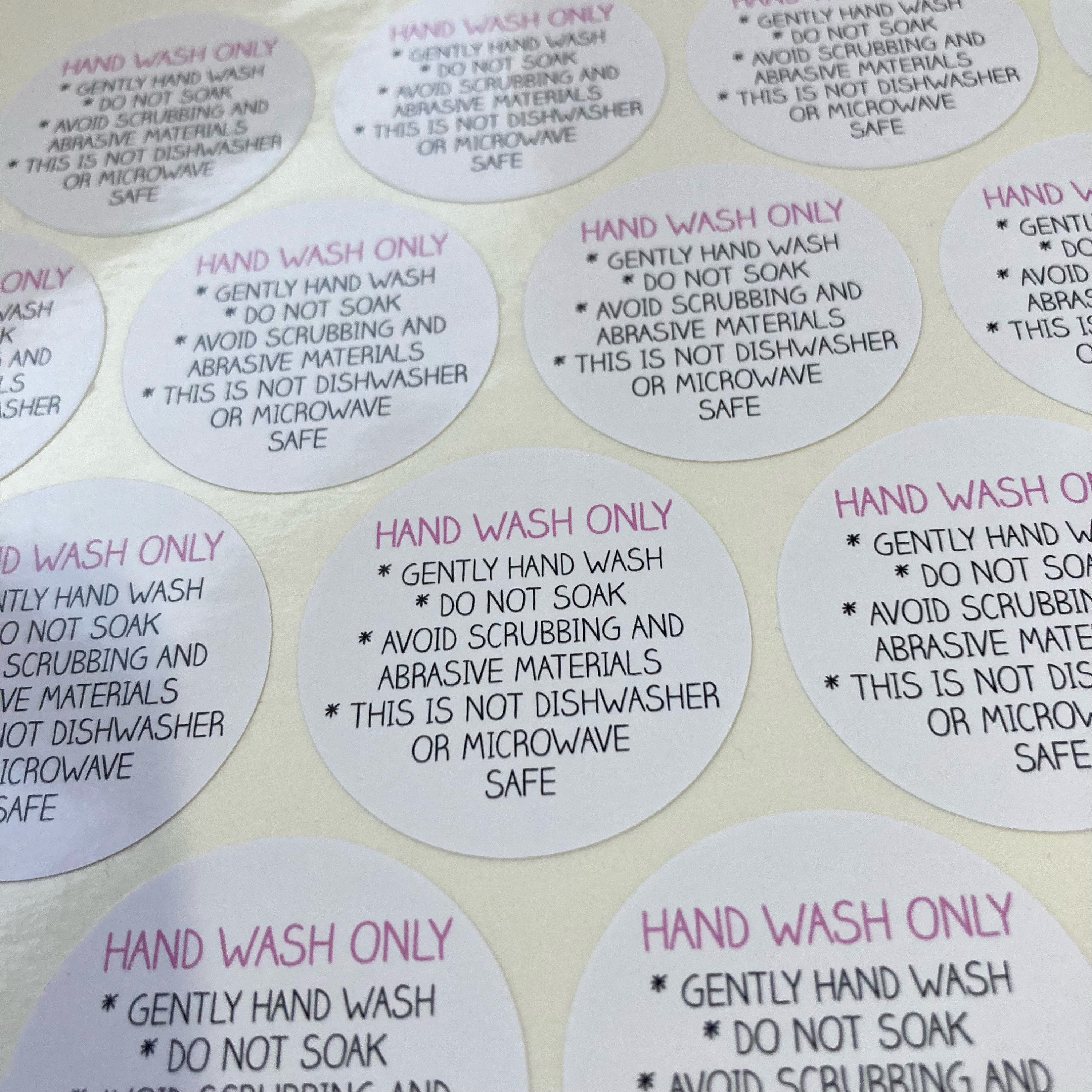 Hand Wash Only Stickers for Adhesive Vinyl Products Packaging - Etsy
