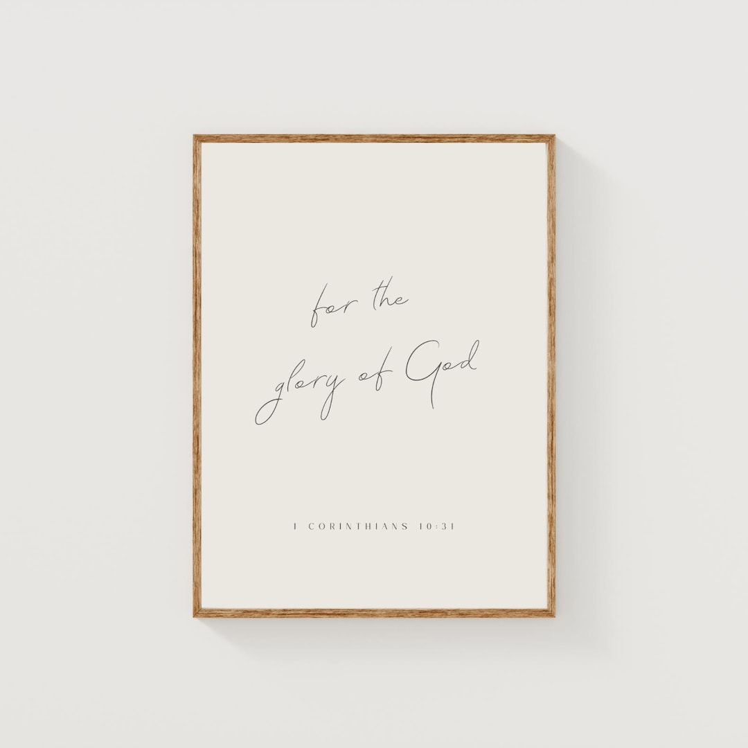 For the Glory Print | Bible Verse Wall Art | Neutral Printable ...