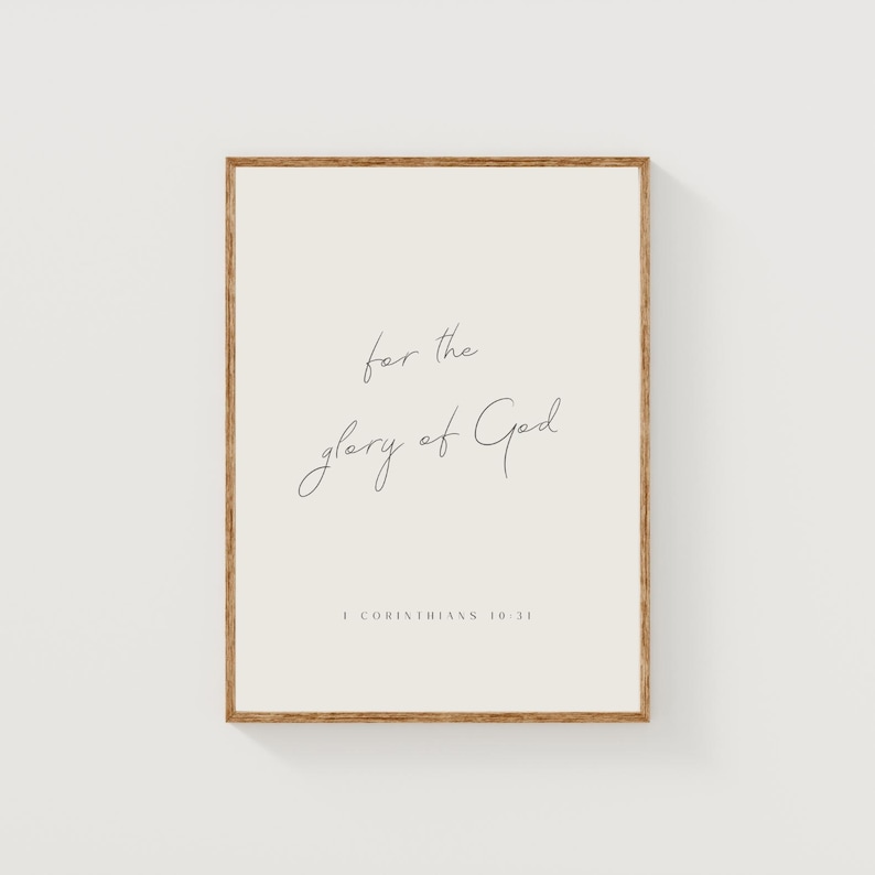 For the Glory Print | Bible Verse Wall Art | Neutral Printable ...