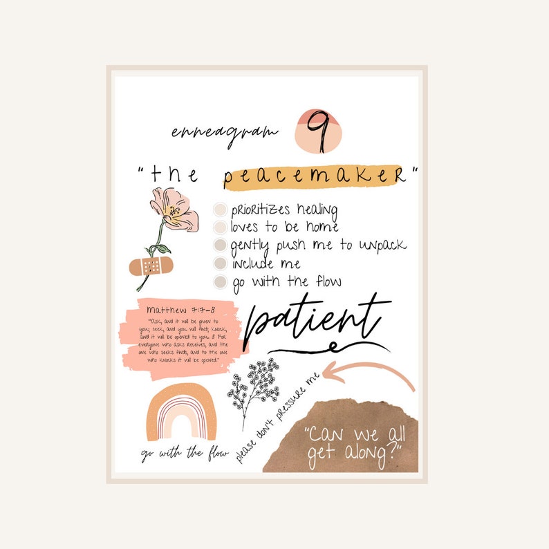 Enneagram 9 High Quality Poster - Printable - Etsy