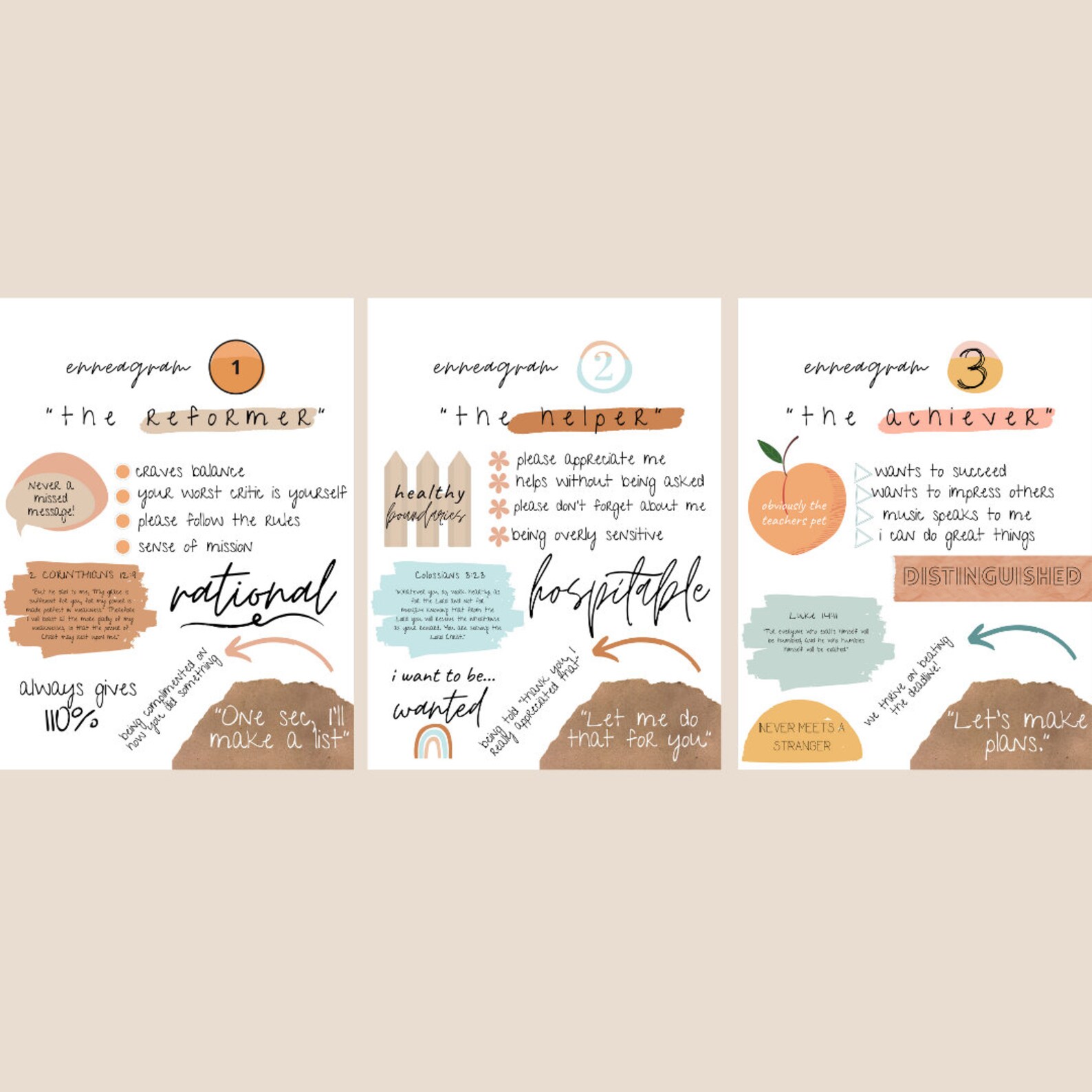Enneagram Things Full Poster Set of 9 - Etsy