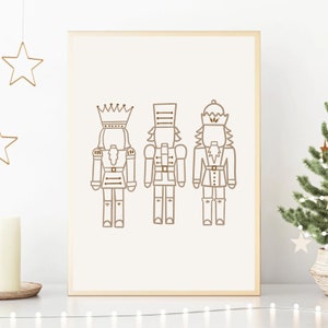 Nutcracker Print Cute Nutcracker Art Minimal Christmas Art Simple ...