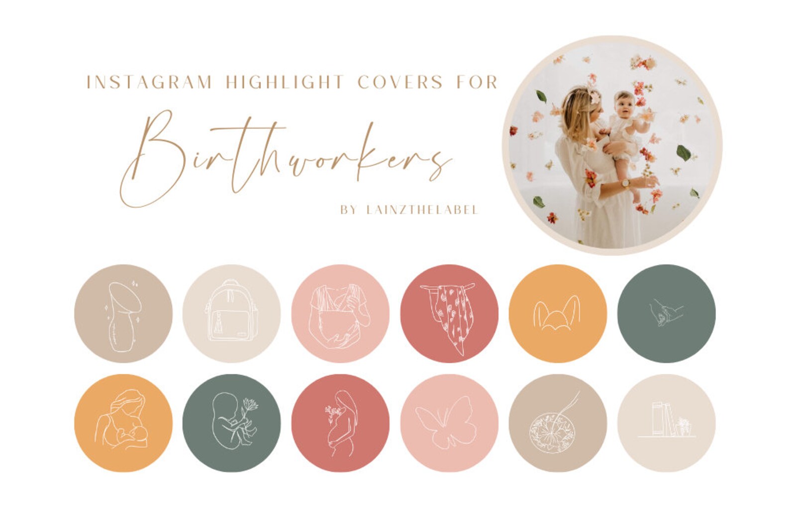 Birth Worker IG Icons | Instagram Story Highlight Covers | Midwife IG ...