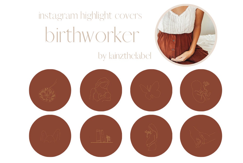 Birth Worker IG Icons | Instagram Story Highlight Covers | Midwife IG ...
