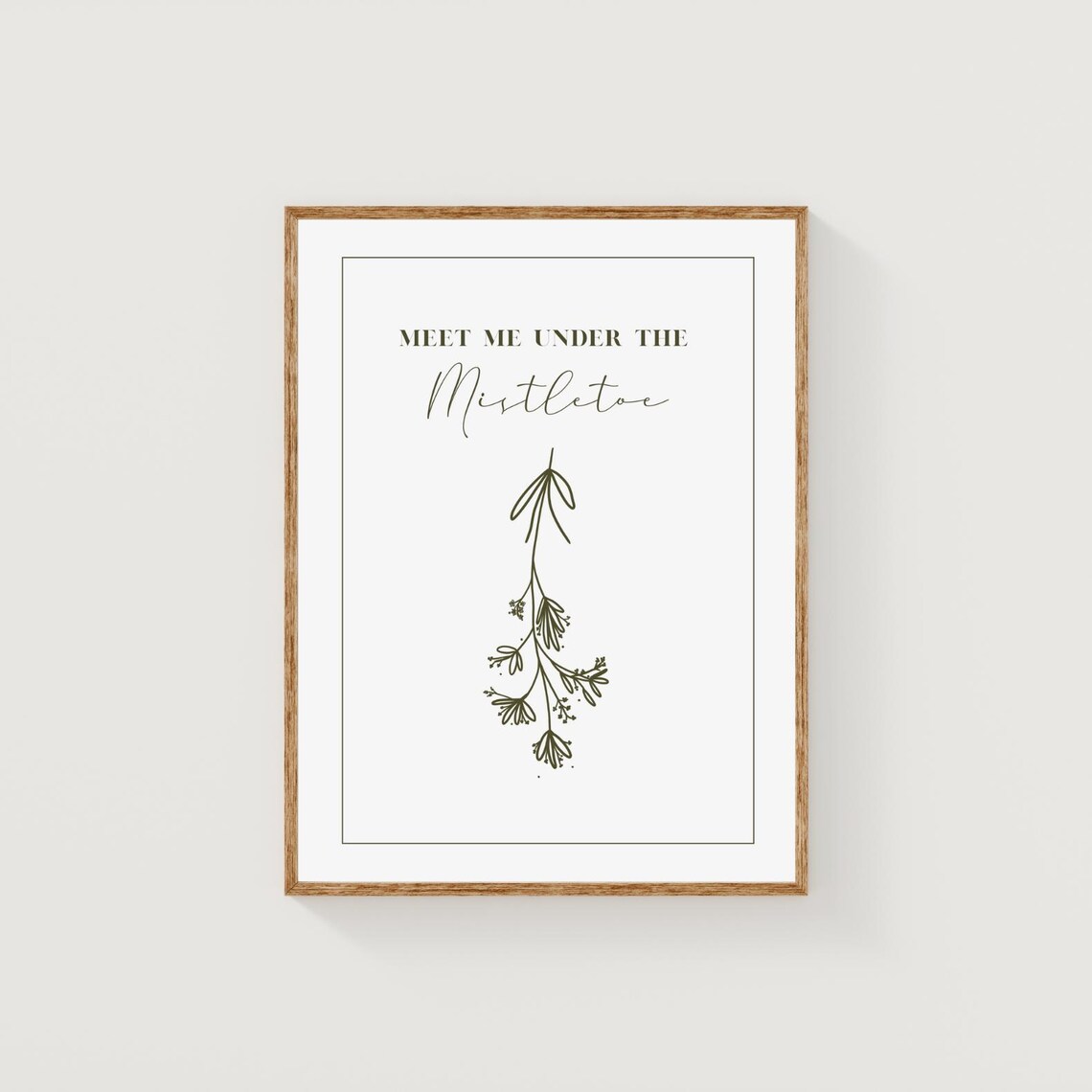 Christmas Mistletoe Decor - Botanical Line Art - Boho Christmas ...