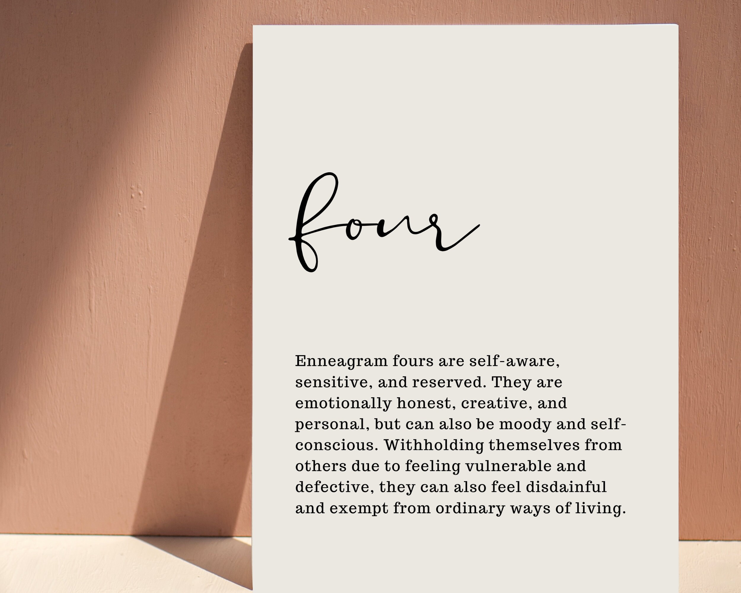 Enneagram 4 High Quality Poster Digital Print Enneagram Gift Type 4 ...