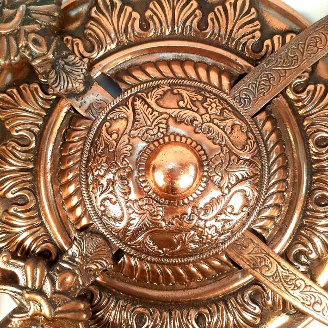 Sword and Shield Wall Showpiece Set Traditional Metal Sword & Shield ...