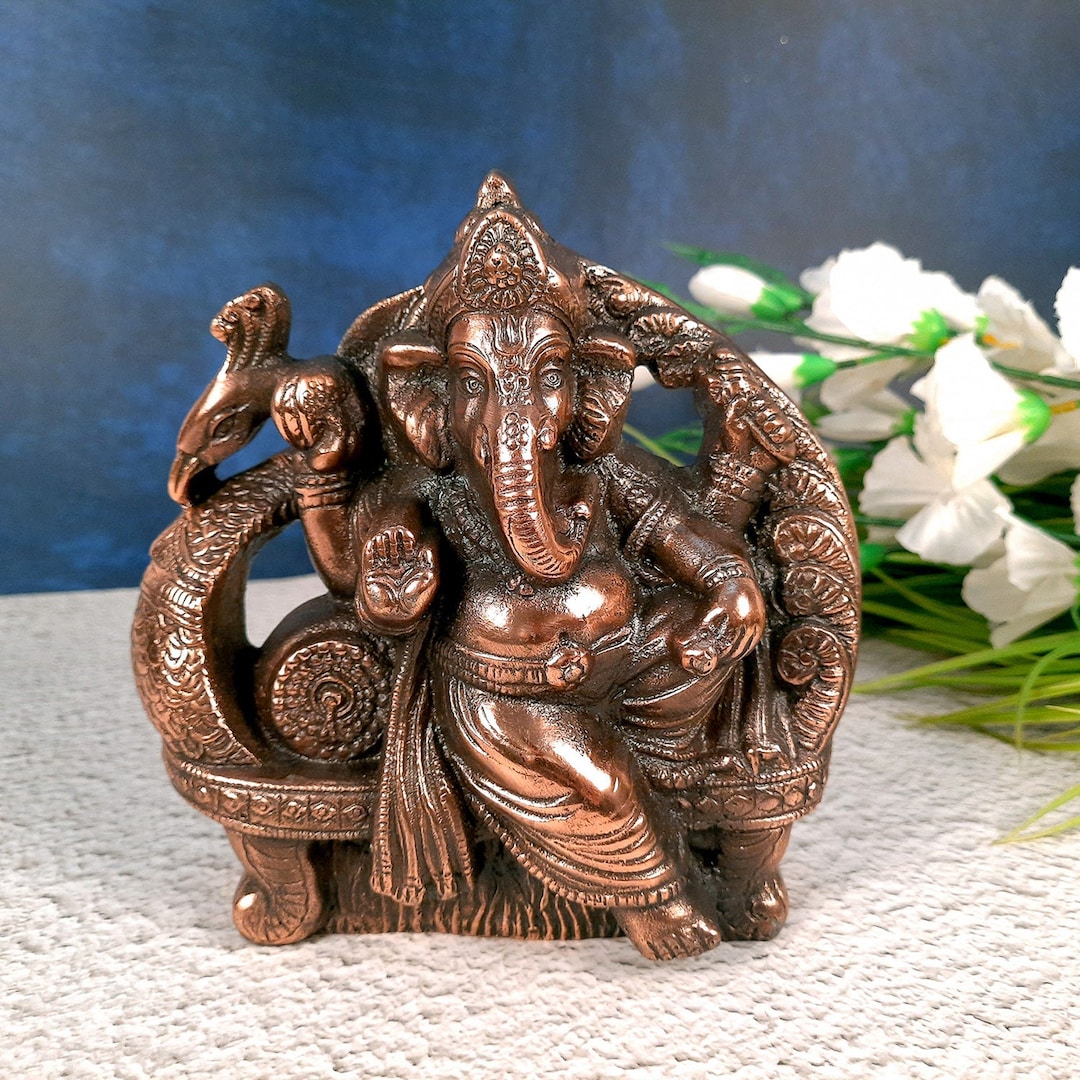 Lord Ganesh Idol Metal Ganesha Statue Ganpati Murti for Home, Entrance ...