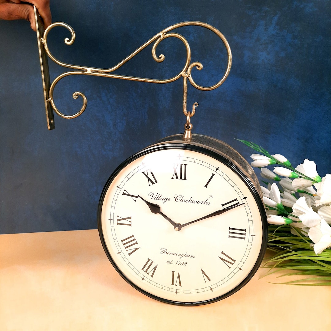 Victorian Station Clock Vintage Railway Clocks Double Sided Platform ...