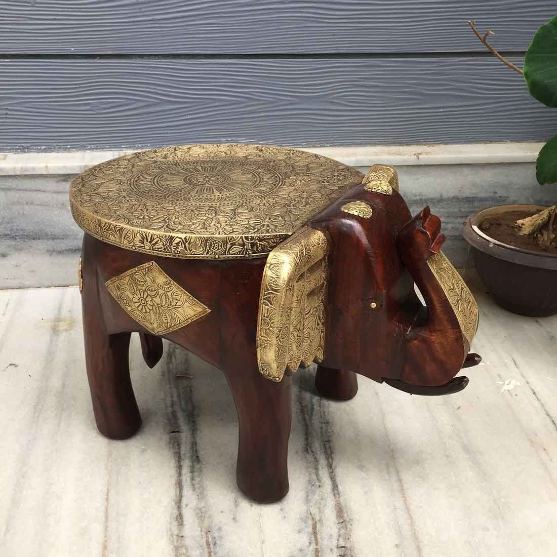 Traditional Wooden Elephant Table 12 Inch for Home Decor | Etsy
