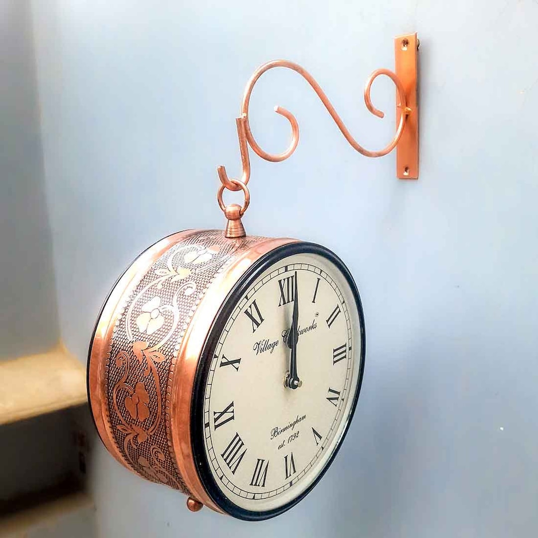 Victorian Station Clock Vintage Railway Clocks Double Sided Platform ...