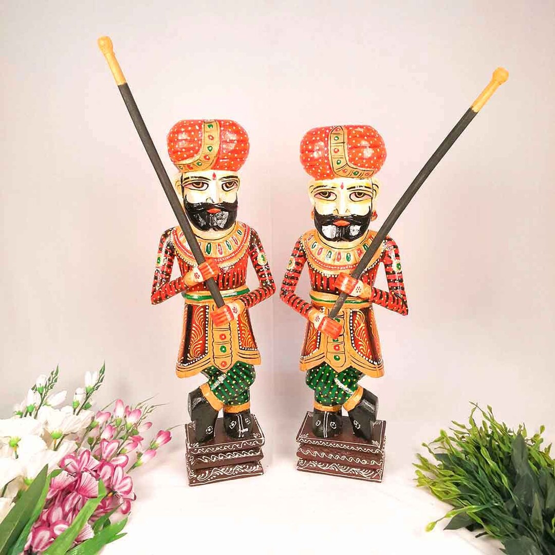 Rajasthani Decorative Handicraft Wooden Royal Gaurd/ Darbaan /watchman ...