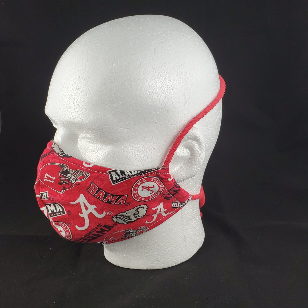 Alabama Crimson Tide Face Mask With Nose Wire and Drawstring - Etsy