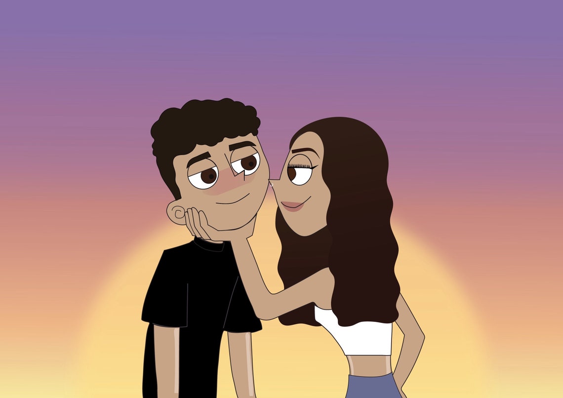 Digital Custom Couple Illustration Danny Phantom Style Custom Etsy