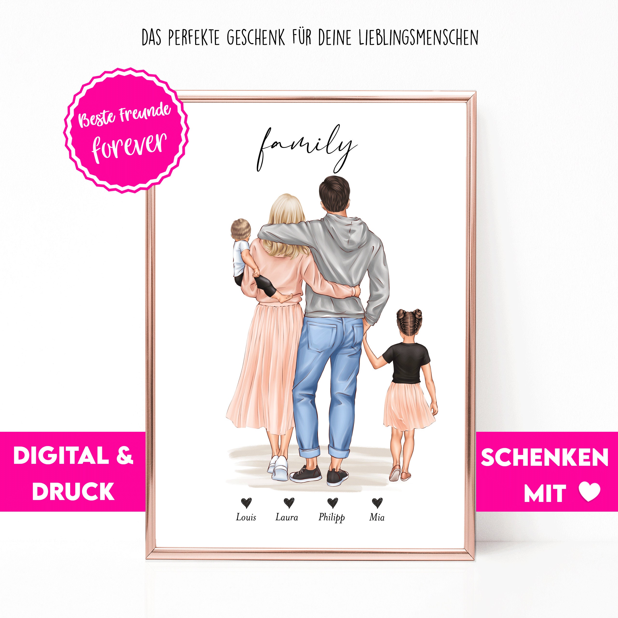 Wall Décor Family portrait personalized minimalist poster/original ...