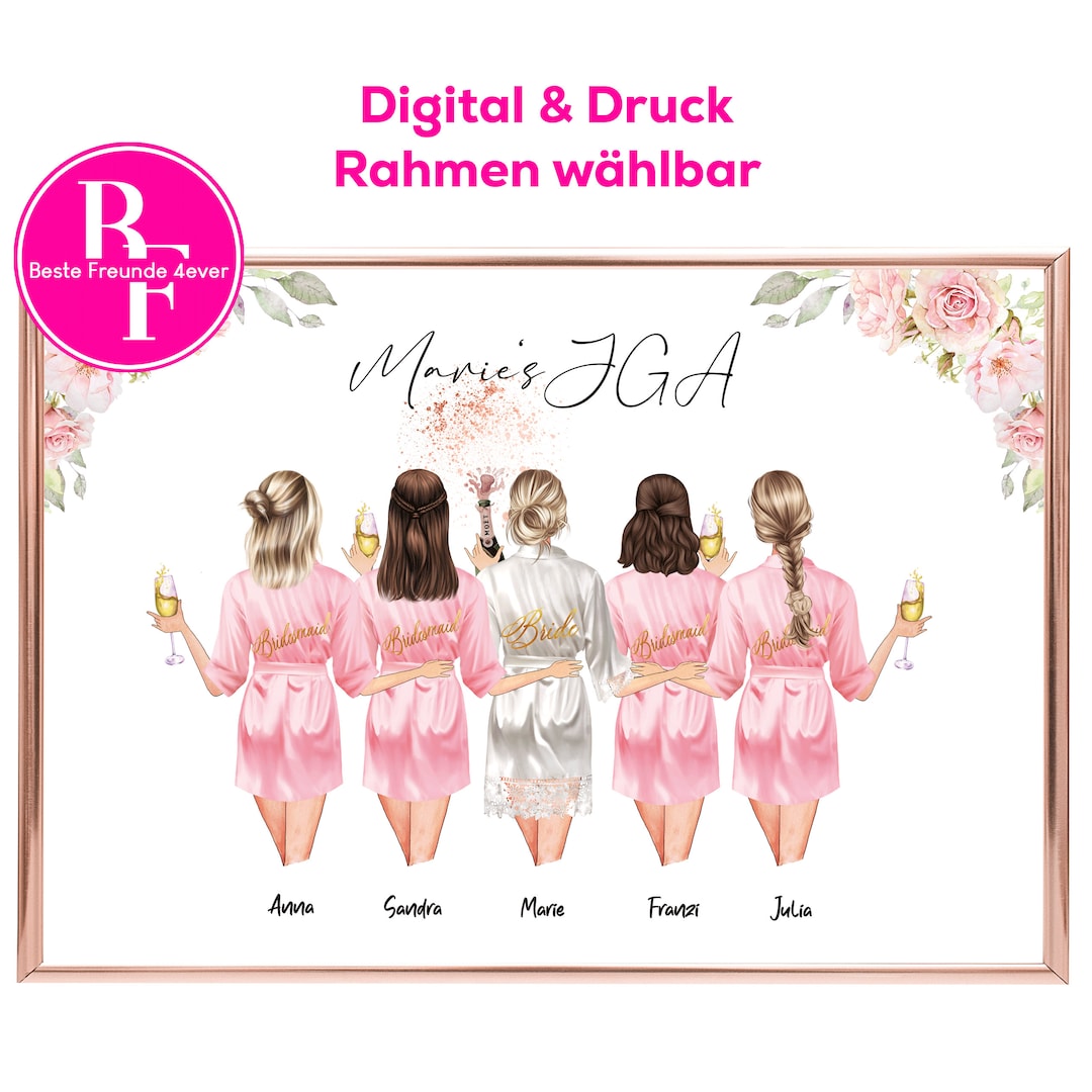 Junggesellenabschied Frau | Hochzeitsgeschenk Freundin | Team Braut ...