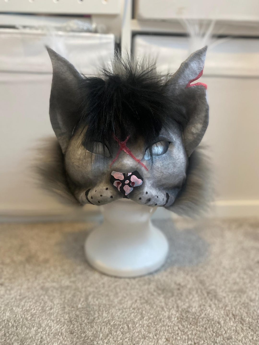 1 Therian, Furry, Kemonomimi Faux Fur Mask - Etsy UK