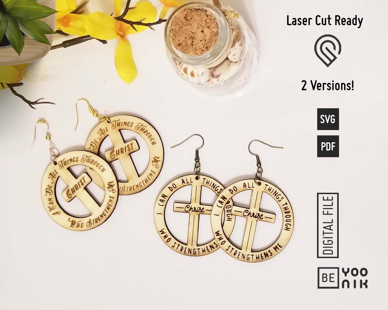 8 Christian Earrings SVG Bundle Laser Cut Ready Glowforge - Etsy