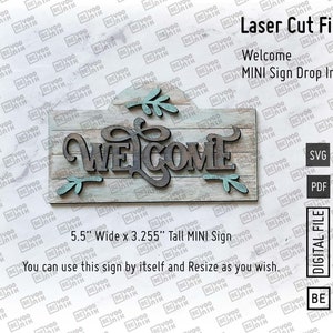 Add on Welcome Mini Sign in SVG and PDF for Our MINI Post Drop in Frame ...