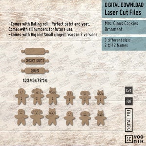 Mrs. Claus Gingerbread Cookie Family Ornament for up to 12 Members ...