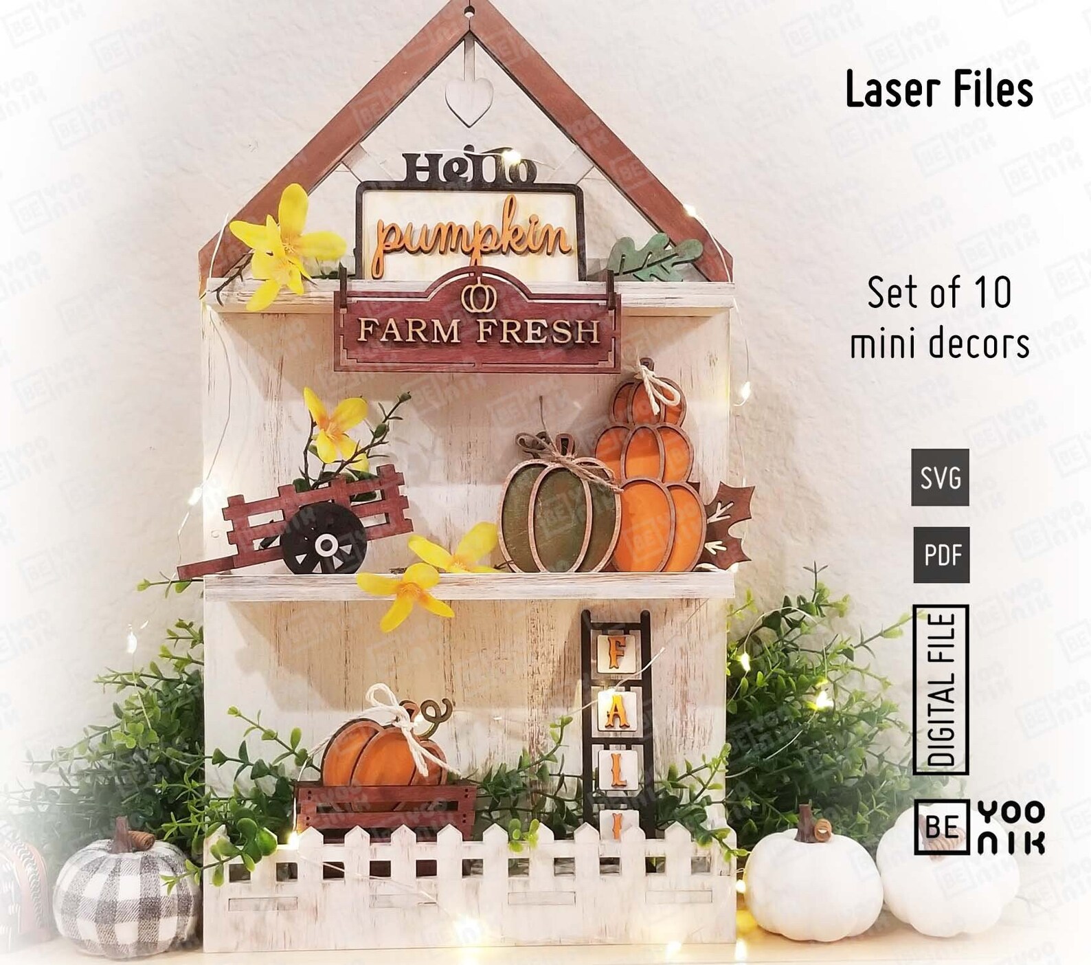 Fall Tiered Tray Set of 10 Mini Decor Signs for Our Farmhouse Shelf ...