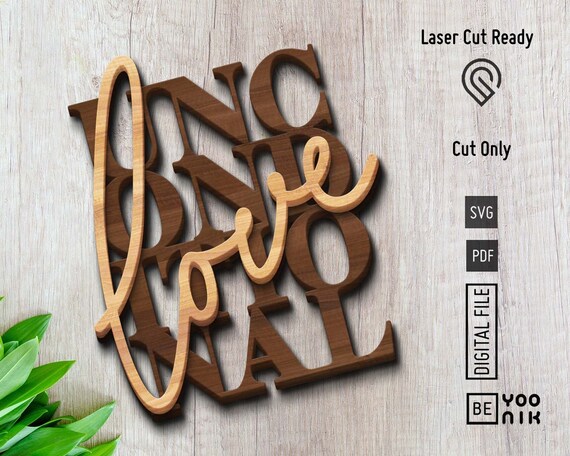 Unconditional Love Typography Sign SVG and PDF Laser Ready - Etsy