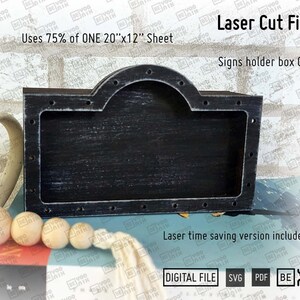 Signs Holder Box Only Laser Cut Ready Files in SVG and PDF. Box Frame ...