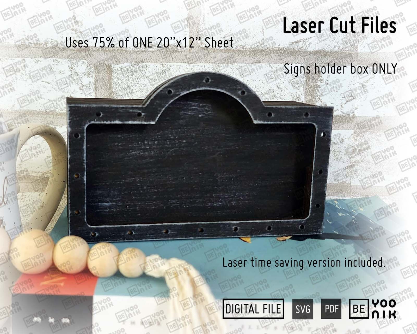 Signs Holder Box Only Laser Cut Ready Files in SVG and PDF. Box Frame ...