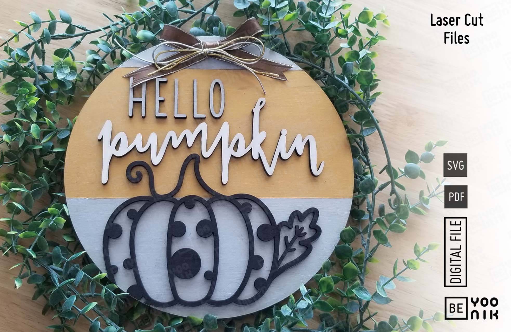 Hello Pumpkin Sign Laser Cut Ready Files in SVG and PDF. Fall Laser ...