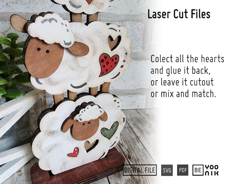 Stacking 3 Sheep Tiered Tray Decor Laser Cut Files in SVG and - Etsy