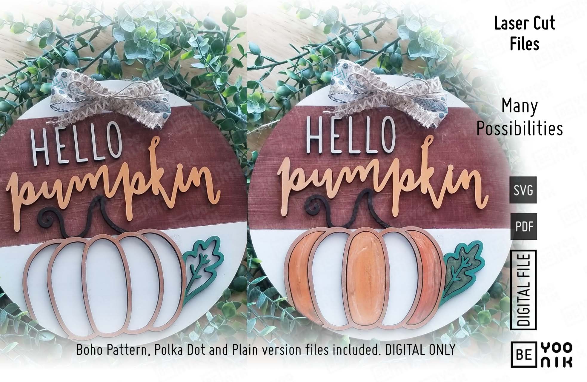 Hello Pumpkin Sign Laser Cut Ready Files in SVG and PDF. Fall Laser ...