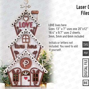 Standing Stacking Gingerbread House Decor Laser Cut Files in SVG and ...