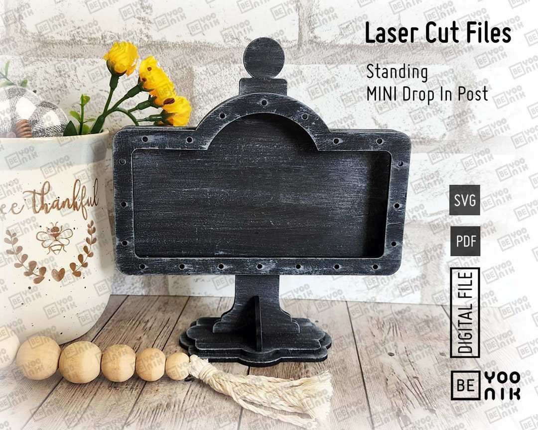 6.7" Height Tabletop Mini Post Frame Laser Cut Files in SVG and PDF to ...
