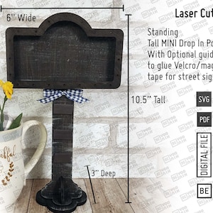 10.5" Tall Tabletop Mini Post Frame Laser Cut Files in SVG and PDF to ...