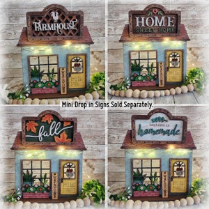 10" Tall Tabletop House Frame for Mini Drop in Sign Laser Cut Files in ...