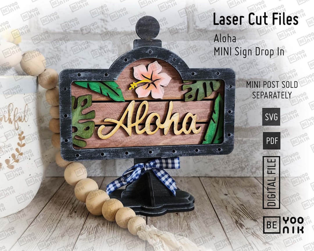 Add on ALOHA Summer Vacation Theme Mini Sign in SVG and PDF for Our ...