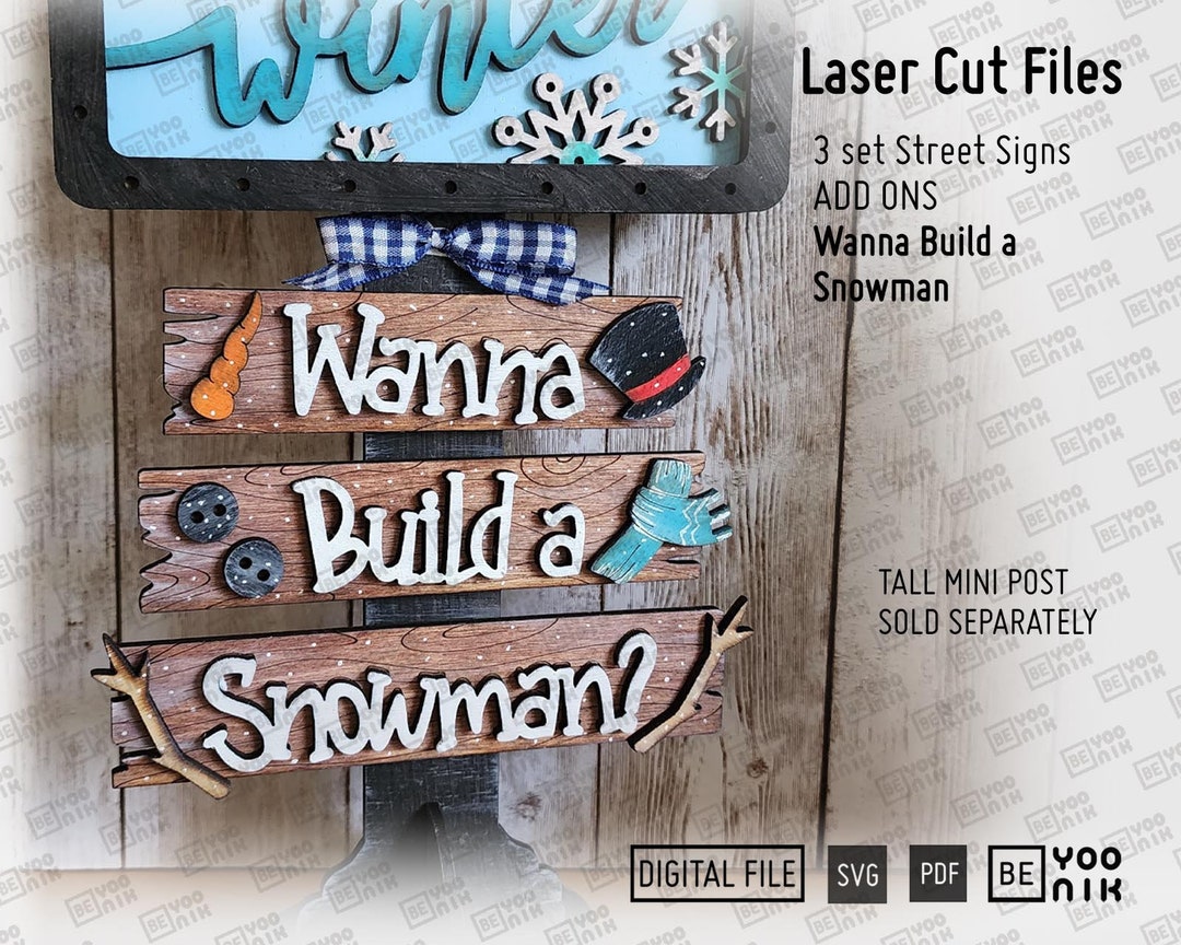 Wanna Build a Snowman 3 Street Signs in SVG and PDF for Our TALL Mini ...
