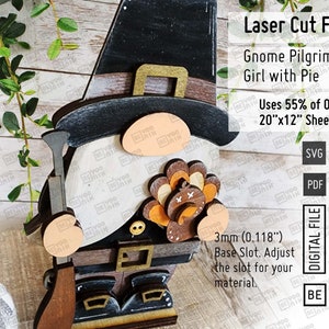 Standing Gnome Pilgrim Men With Shotgun and Turkey Shelf Table Sitter ...