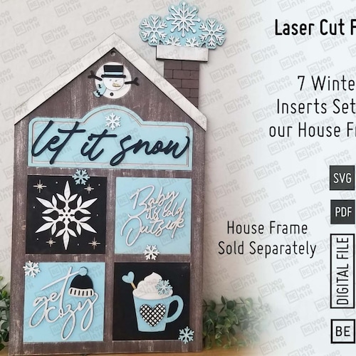 Winter Tier Tray Laser Cut File - Etsy