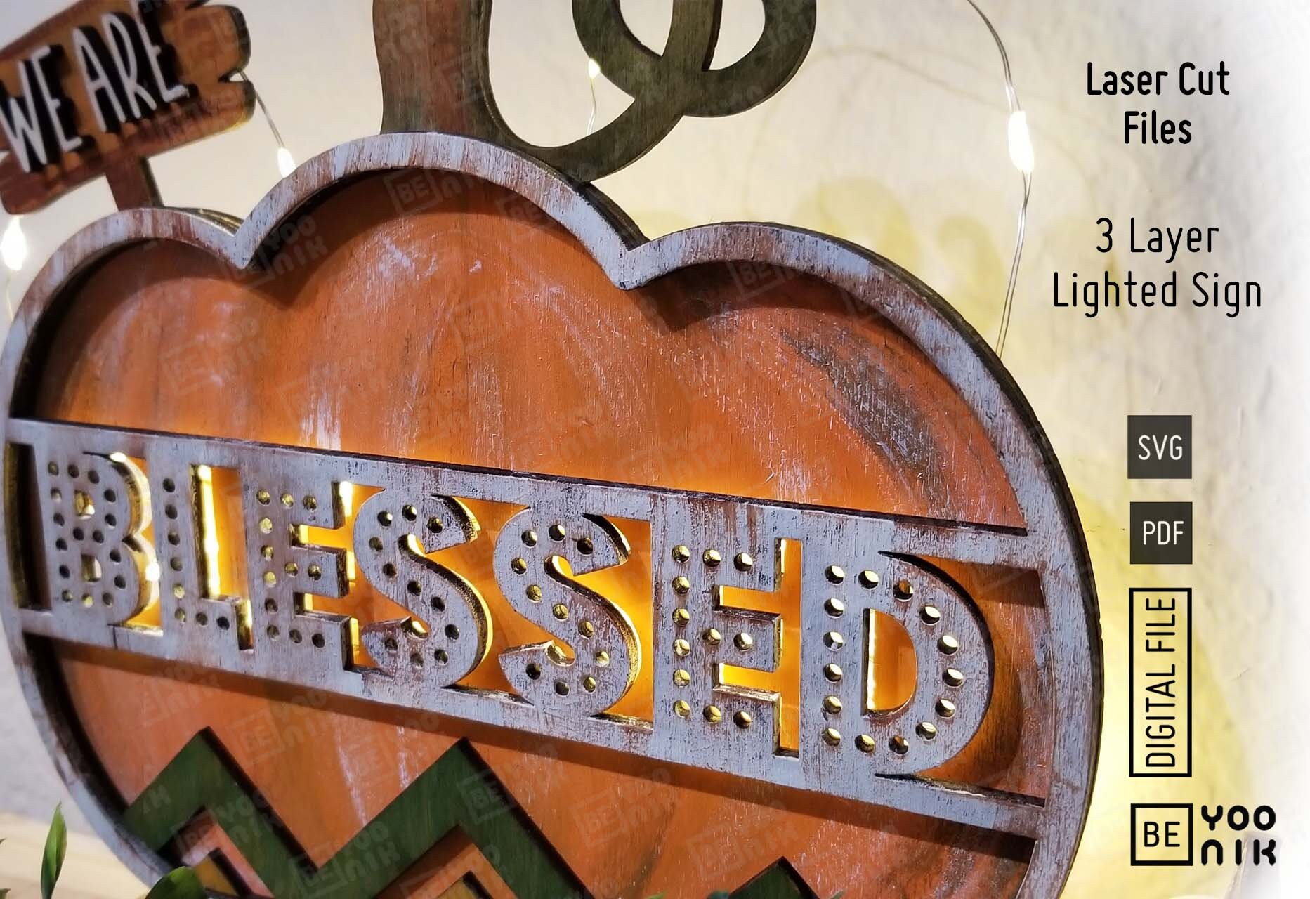 Lighted Pumpkin Sign Laser Cut Ready Files in SVG and PDF. We Are ...