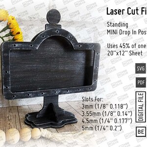 6.7" Height Tabletop Mini Post Frame Laser Cut Files in SVG and PDF to ...