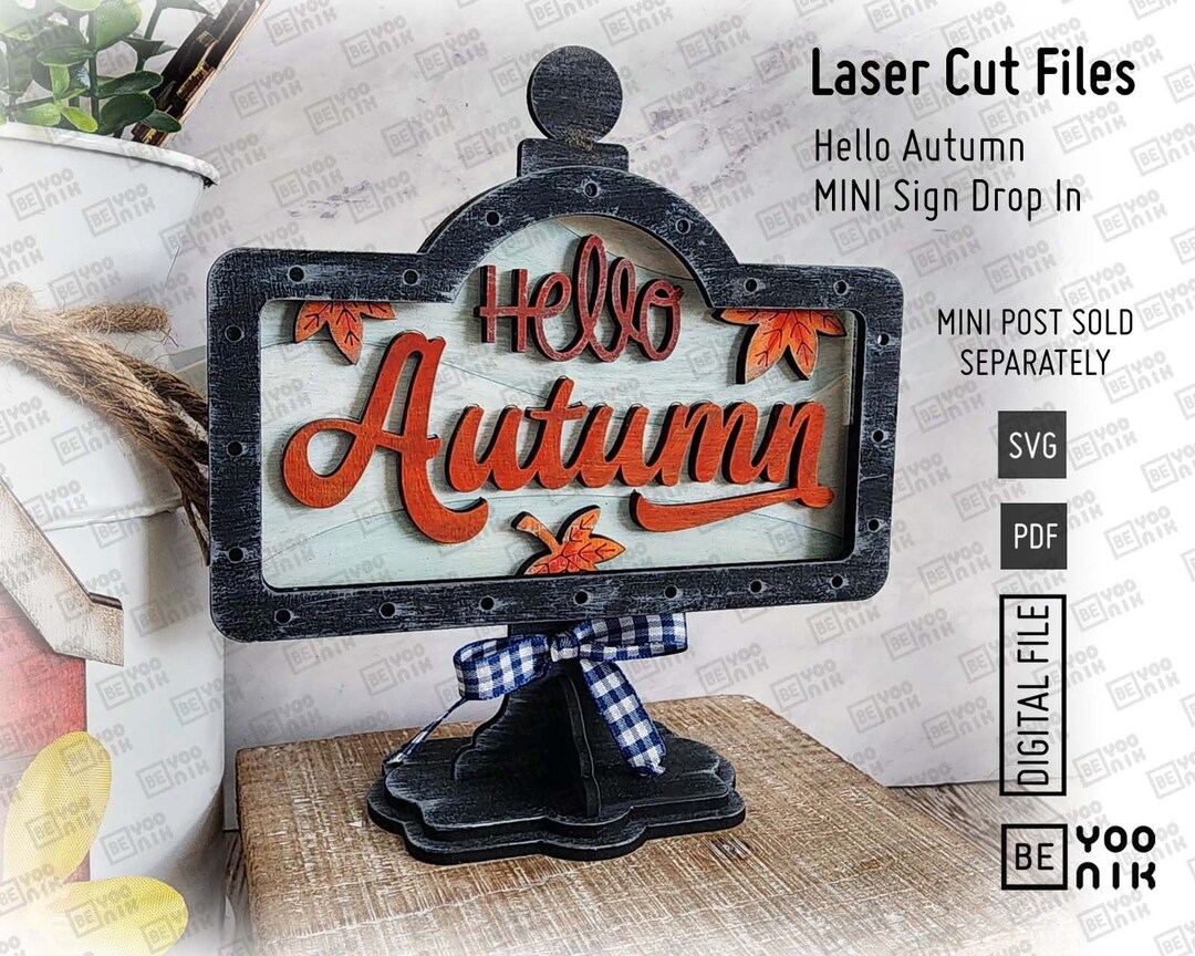 Add on Hello Autumn Mini Sign in SVG and PDF for Our Mini Post Drop in ...